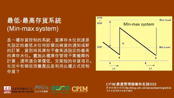 最低-最高存貨系統 (Min-max system) - 安瑟供應鏈及物流運籌管理專有名詞 - udn部落格