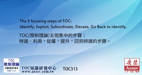 TOC(限制理論)五個集中的步驟 - 安瑟供應鏈及物流運籌管理專有名詞 - udn部落格